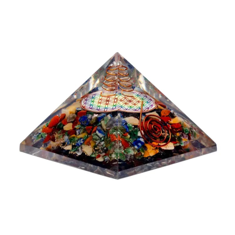 Orgonit - pyramida - 7 čaker a květ života | Milujeme Kameny